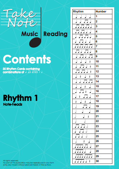 Music Reading Rhythm Flashcards Set 1 – Noteheads - Take Note Music
